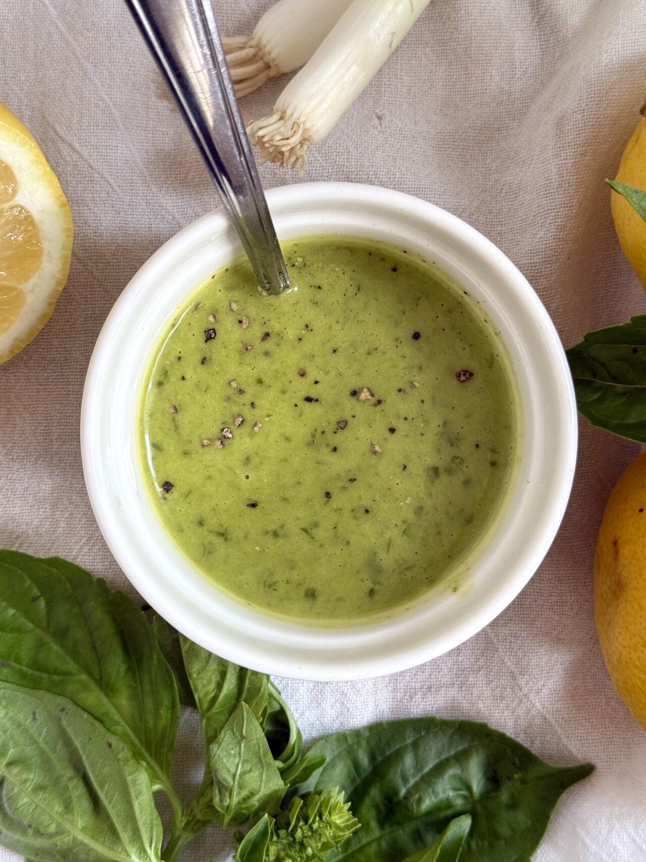 Lemon Basil Vinaigrette Dressing | Style and Grace