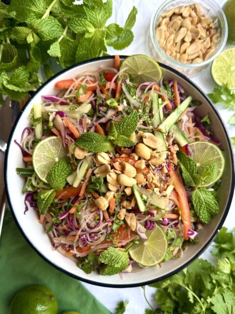 Fresh And Easy Spring Roll Noodle Salad | Style and Grace